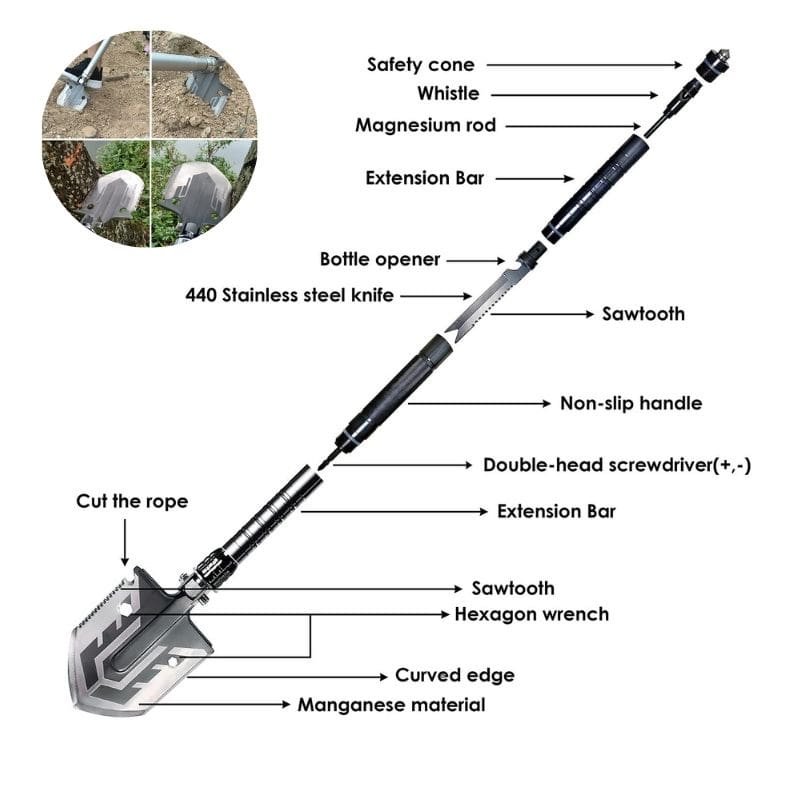 ShovelX® | Unbreakable 23-in-1 Tactical Survival Shovel – NextGenGardening
